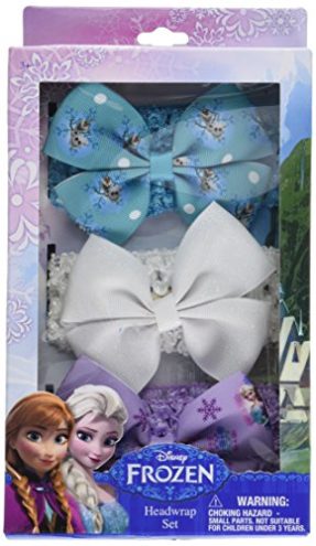 Disney Frozen Hair Box Set with 3 Grosgrain Headwraps and Bows