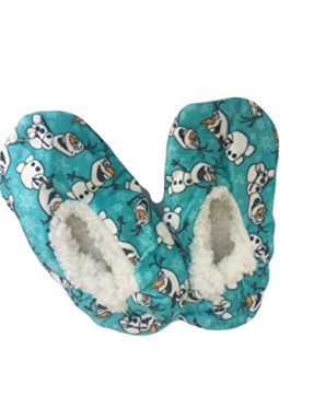 Disney Pixar Fuzzy Babba Slippers (S/M Shoe Size 8-13, Frozen Olaf)